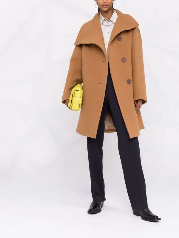 Acne Studios Funnel-neck Double-breasted Coat