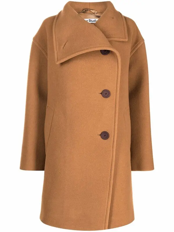 Acne Studios Funnel-neck Double-breasted Coat