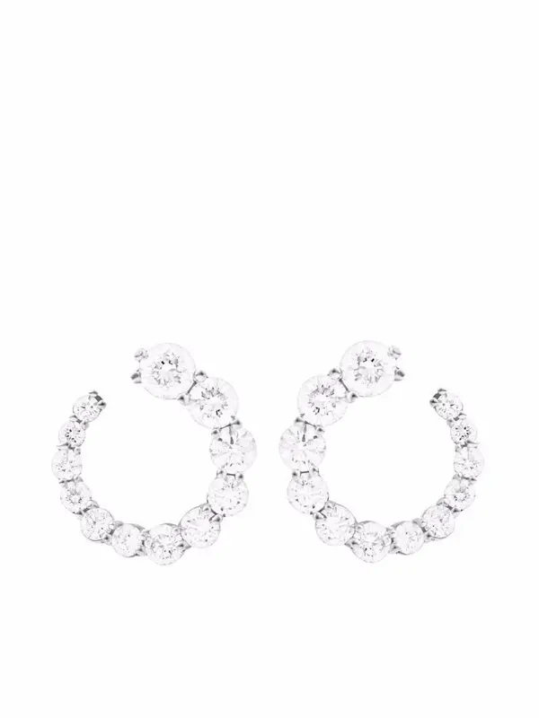 Melissa Kaye 18kt White Gold Aria Diamond Earrings - Silver