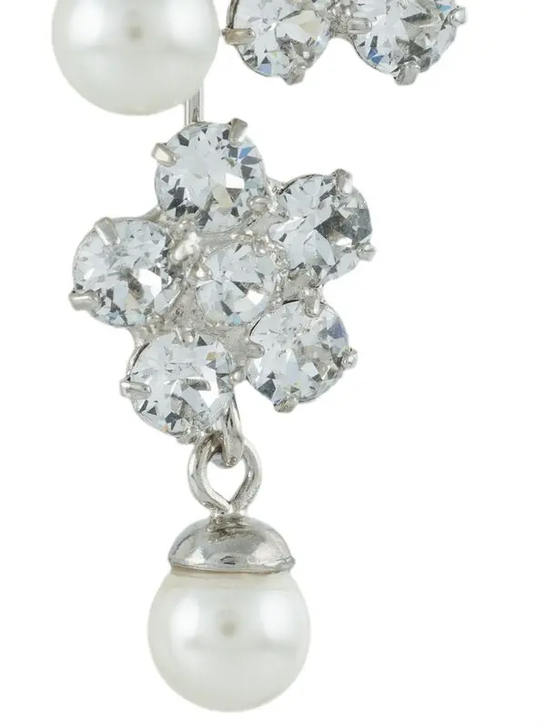 JENNIFER BEHR Aria Crystal And Pearl Earrings - Silver