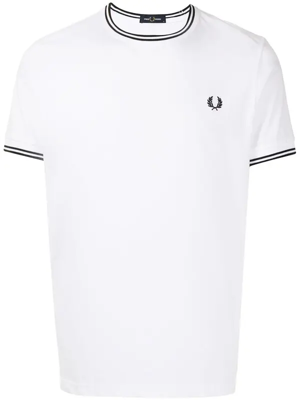 Fred Perry Logo-embroidered T-shirt - White