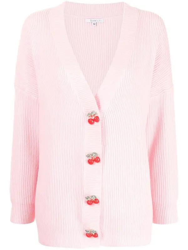 Olivia Rubin Frankie Cherry-embellihed Cardigan