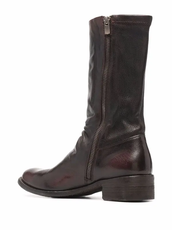 Officine Creative Ruched-detailing Leather Boots
