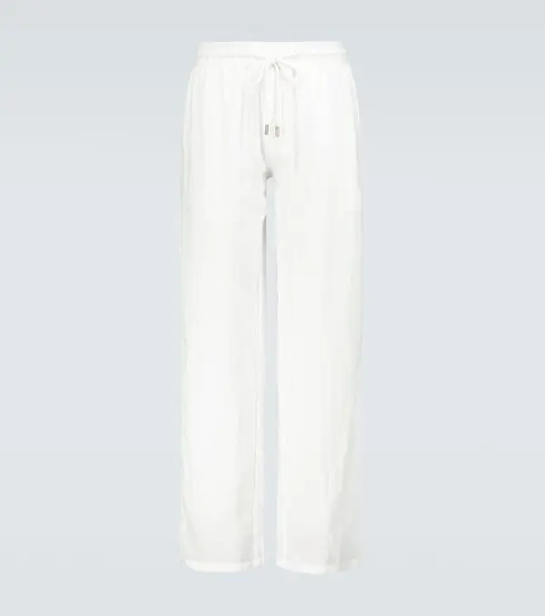 Vilebrequin Linen Drawstring Trousers - White