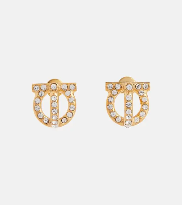 FERRAGAMO Gancini Crystal-embellished Earrings