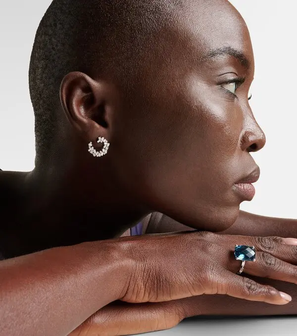 SUZANNE KALAN Chloé 18kt Gold Hoop Earrings With Diamonds - White