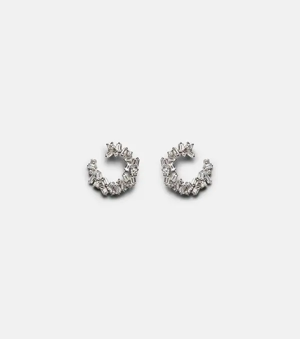 SUZANNE KALAN Chloé 18kt Gold Hoop Earrings With Diamonds - White