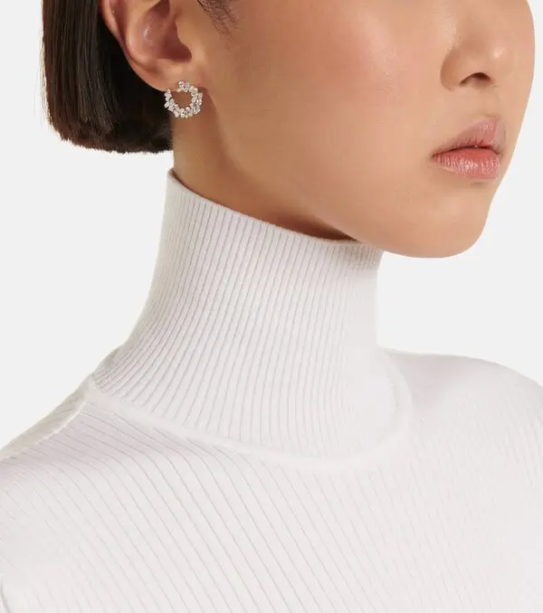 SUZANNE KALAN Chloé 18kt Gold Hoop Earrings With Diamonds - White