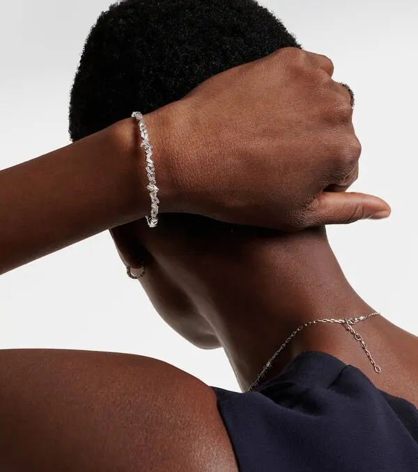 SUZANNE KALAN Fireworks Diamond Cuff Bracelet In 18kt White
