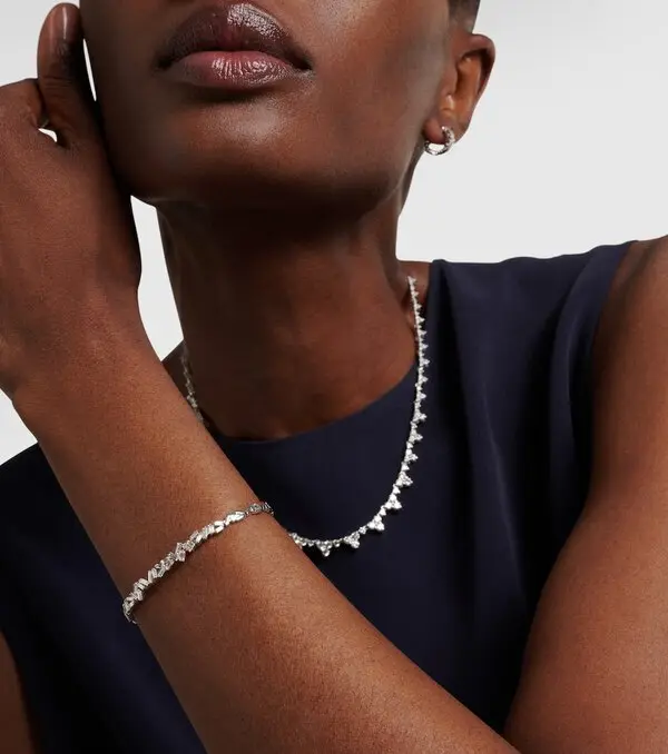 SUZANNE KALAN Fireworks Diamond Cuff Bracelet In 18kt White