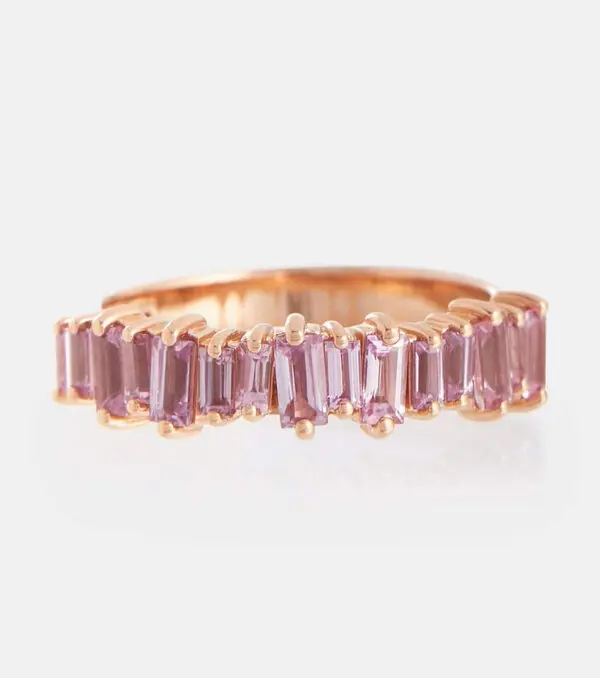 SUZANNE KALAN 18kt Rose Gold Ring With Sapphires - Pink