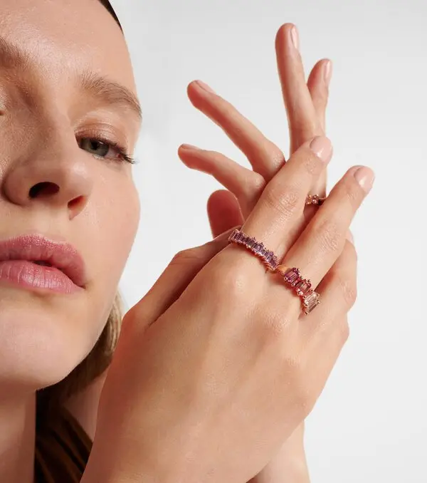 SUZANNE KALAN 18kt Rose Gold Ring With Sapphires