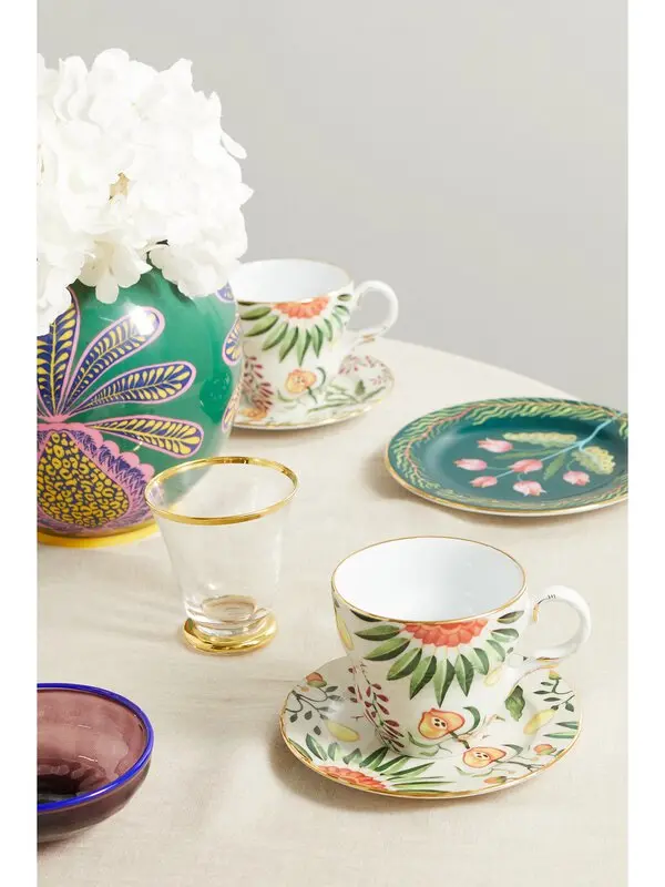 La DoubleJ Porcelain Espresso Cups And Saucers Set - White