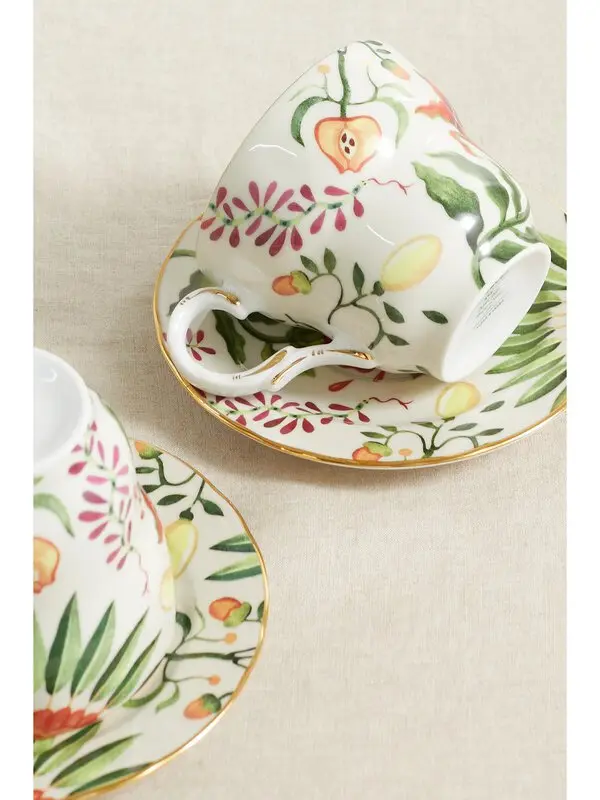 La DoubleJ Porcelain Espresso Cups And Saucers Set - White