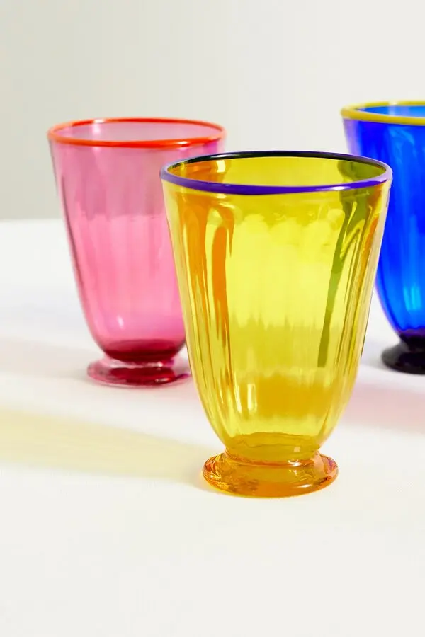 La DoubleJ Rainbow Set Of Four Murano Glasses - Red
