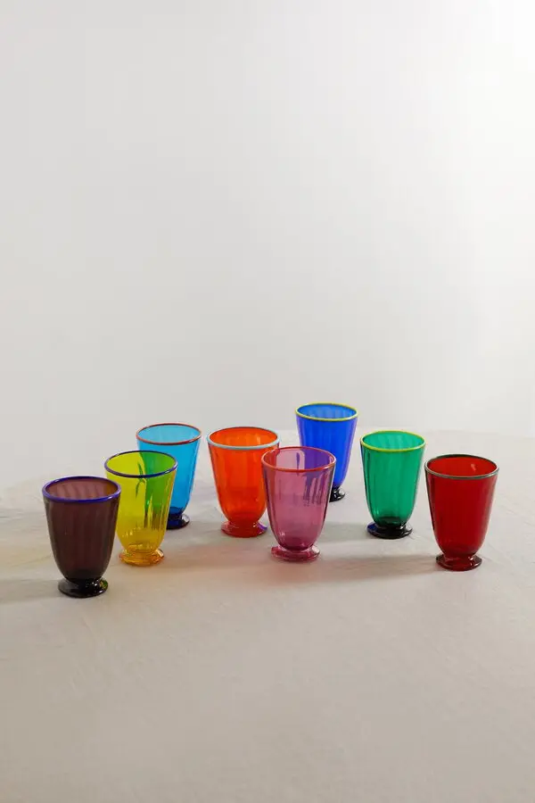 La DoubleJ Rainbow Set Of Eight Glasses - Orange