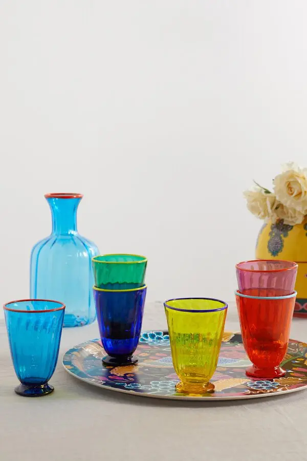La DoubleJ Rainbow Set Of Eight Glasses - Orange