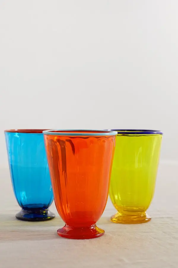 La DoubleJ Rainbow Set Of Eight Glasses - Orange