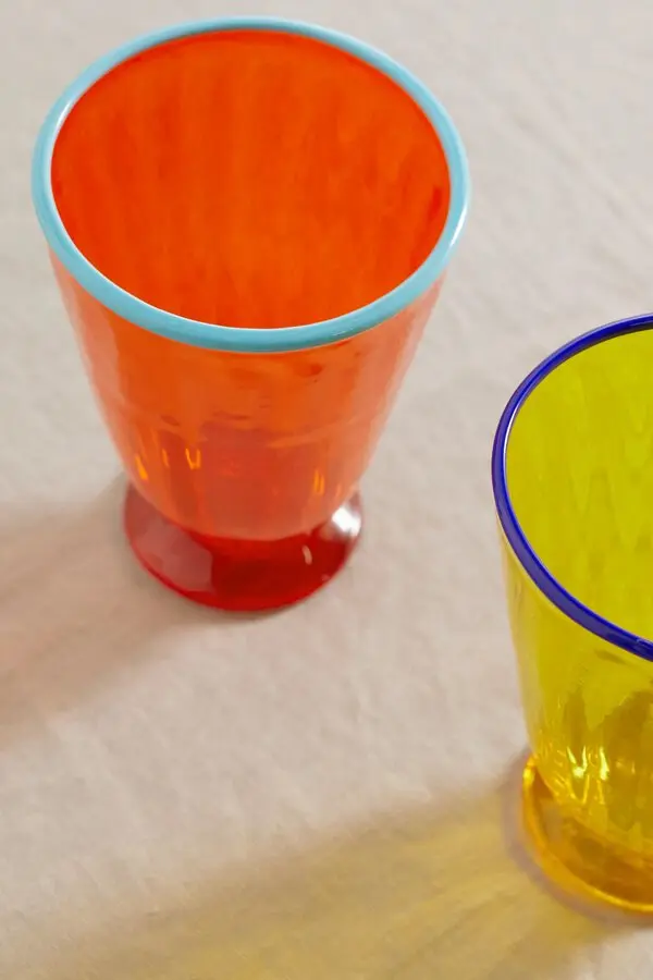 La DoubleJ Rainbow Set Of Eight Glasses - Orange