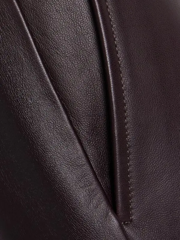 Theory Leather Straight-leg Pants - Brown