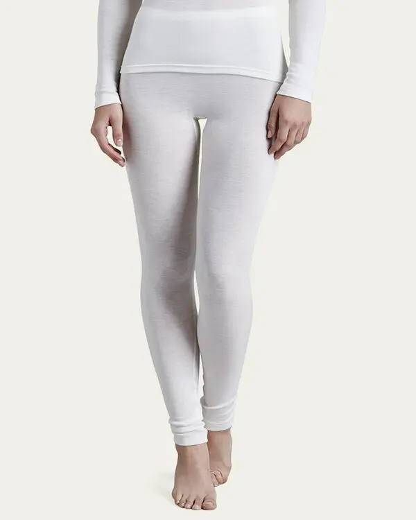 Hanro Wool & Silk Blend Leggings - Ivory