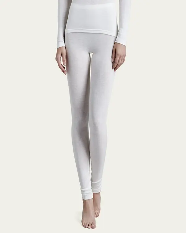 Hanro Wool & Silk Blend Leggings - Ivory