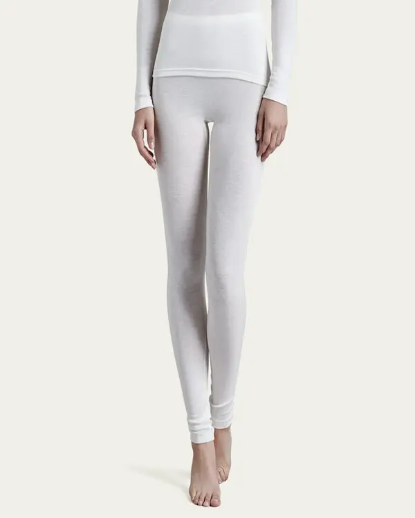 Hanro Wool & Silk Blend Leggings - Ivory