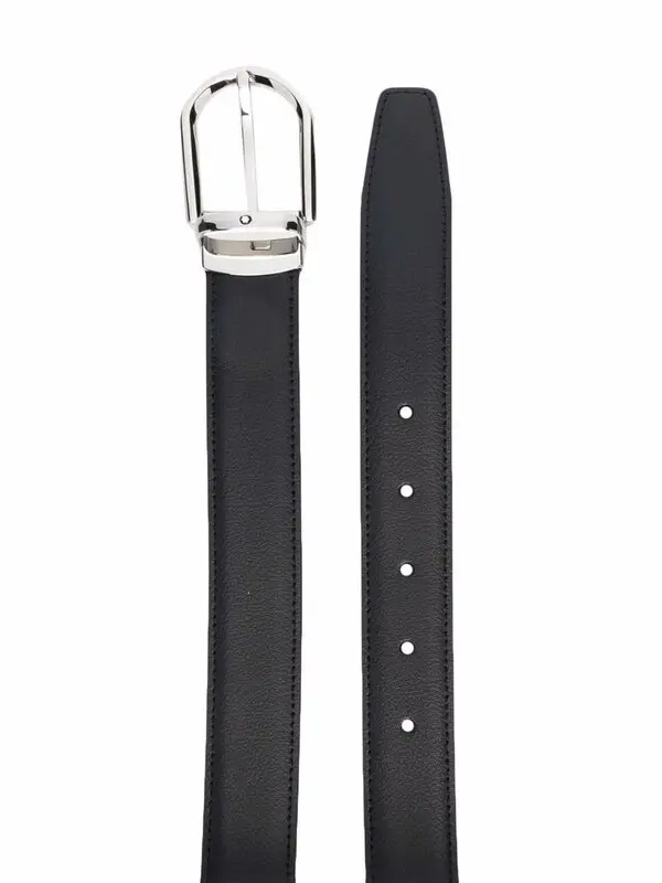 Montblanc Buckled Leather Belt - Black