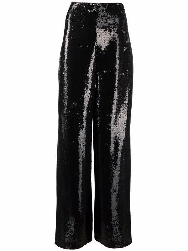 Philipp Plein Embellished Wide-leg Trousers - Black