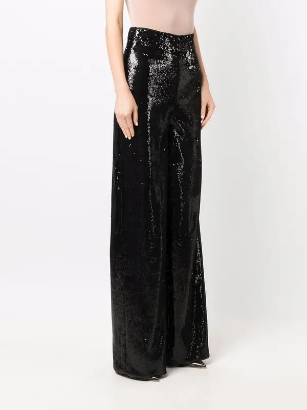 Philipp Plein Embellished Wide-leg Trousers - Black