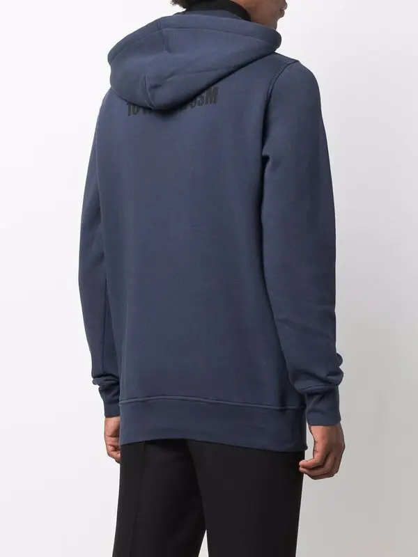 1017 Alyx 9sm Reverse Logo-print Rib-trimmed Hoodie - Blue