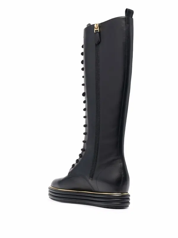 Bally Lace-up Knee-high Boots