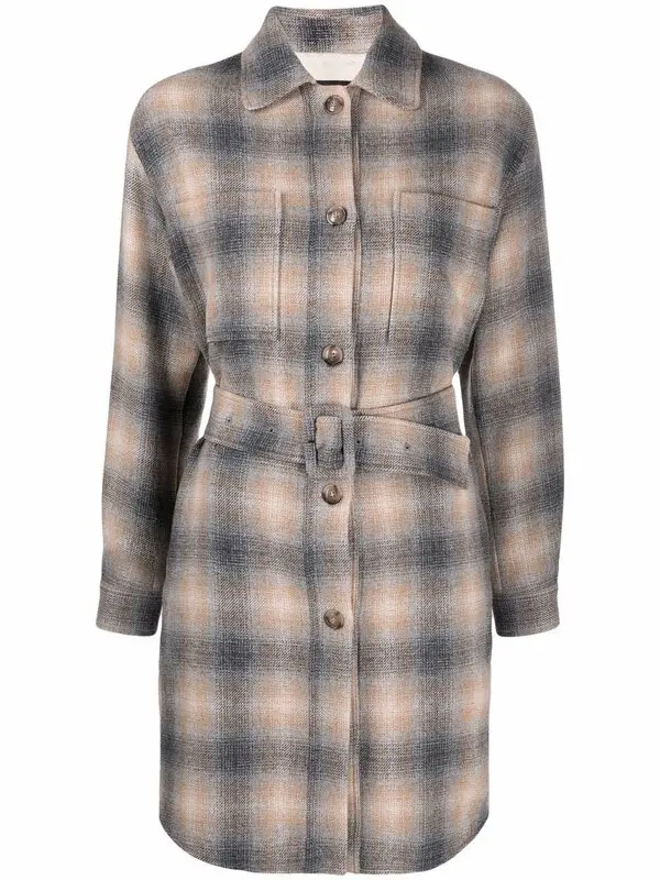 Seventy Check Belted Coat