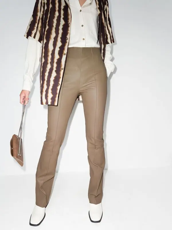 Remain Birger Christensen High-rise Leather Trousers