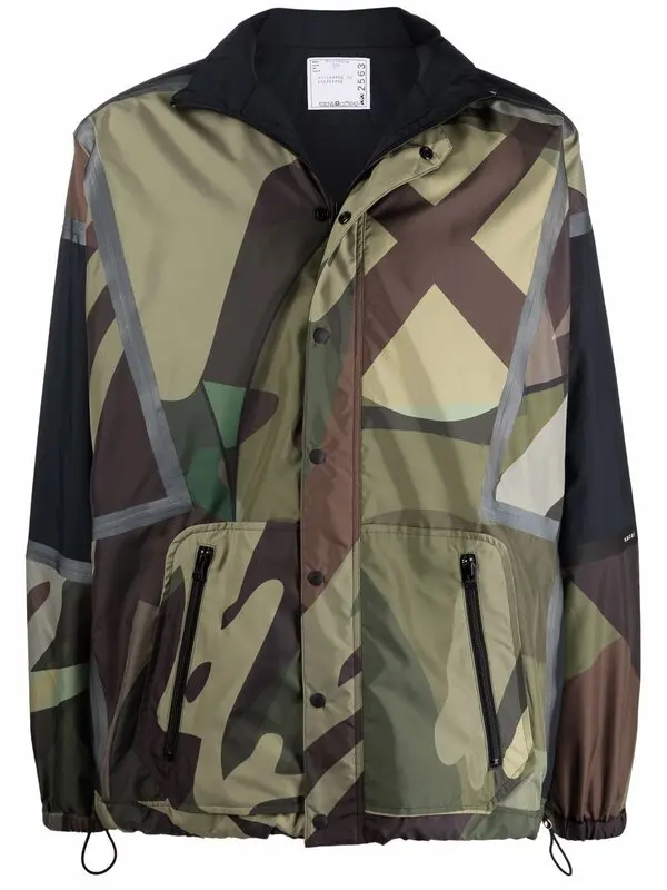 Sacai X Kaws Camouflage-print Windbreaker