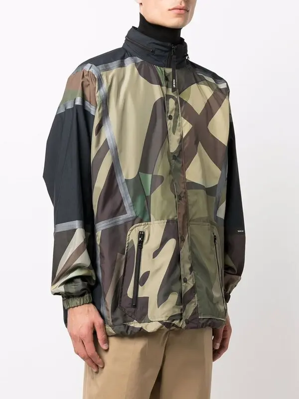 Sacai X Kaws Camouflage-print Windbreaker