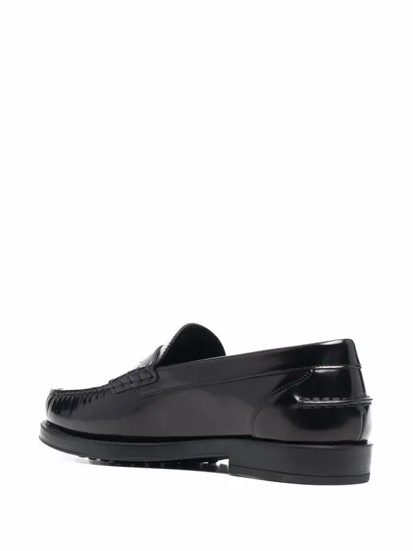 TOD'S Logo Plaque Leather Loafers