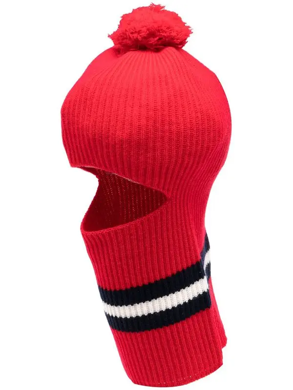 Cashmere In Love Pompom Balaclava - Red