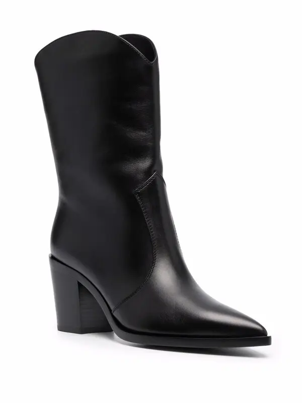 GIANVITO ROSSI Leather Pointed Boots
