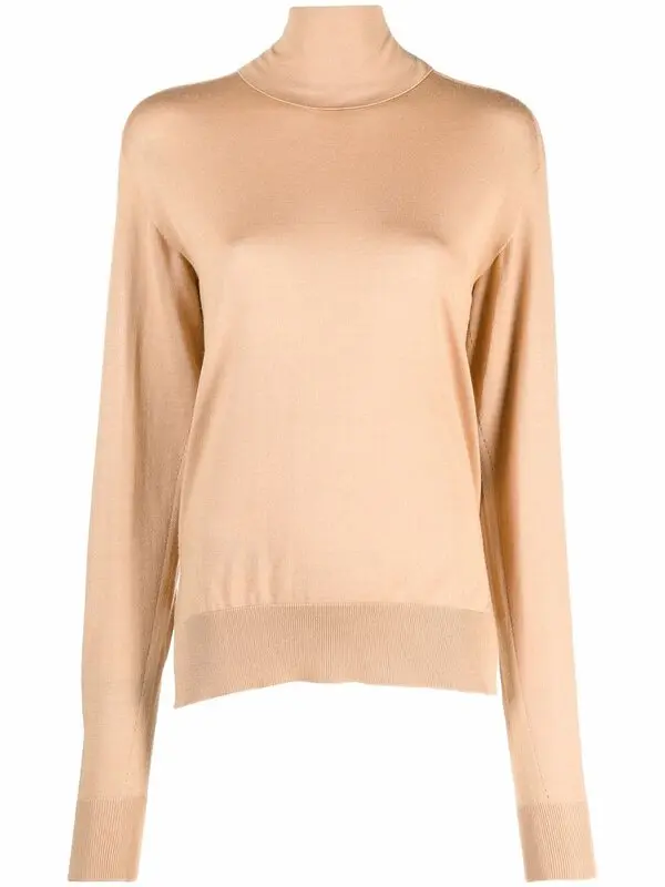 JIL SANDER Roll-neck Fine-knit Jumper - Neutrals