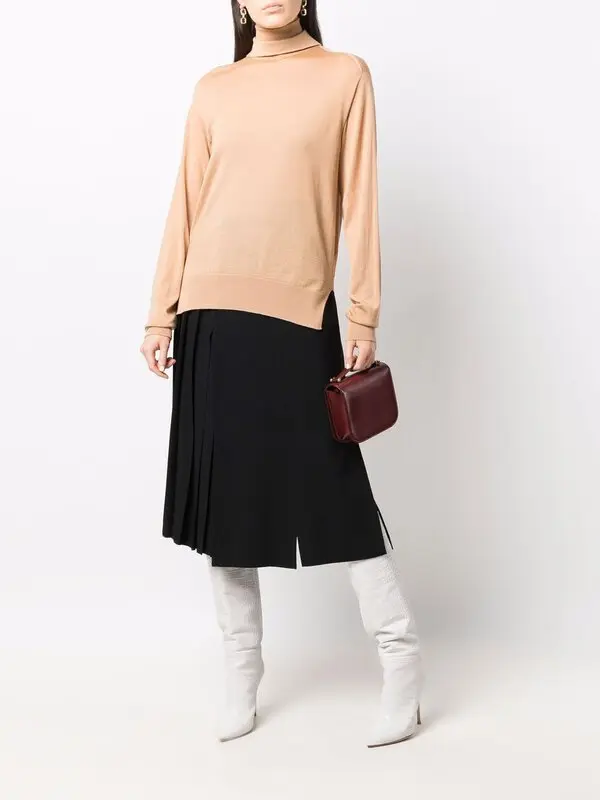 JIL SANDER Roll-neck Fine-knit Jumper - Neutrals