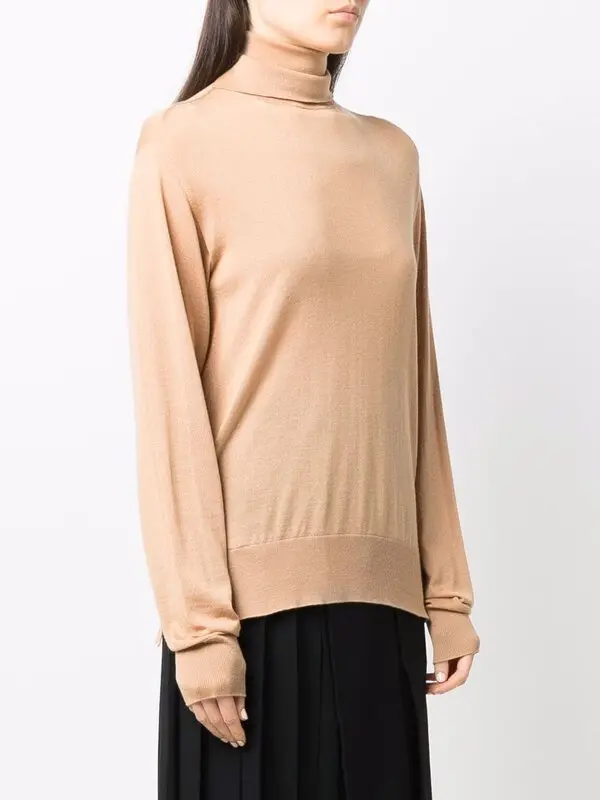 JIL SANDER Roll-neck Fine-knit Jumper - Neutrals