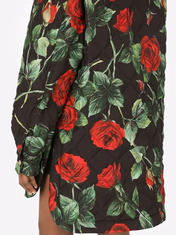 Dolce & Gabbana Rose Print Mid-length Raincoat