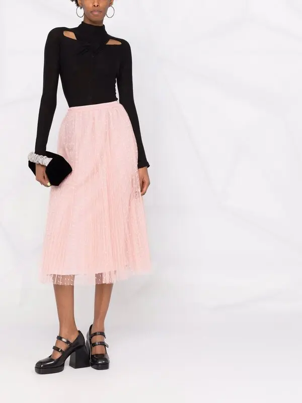 Red Valentino High-rise Flared Midi Skirt - Pink