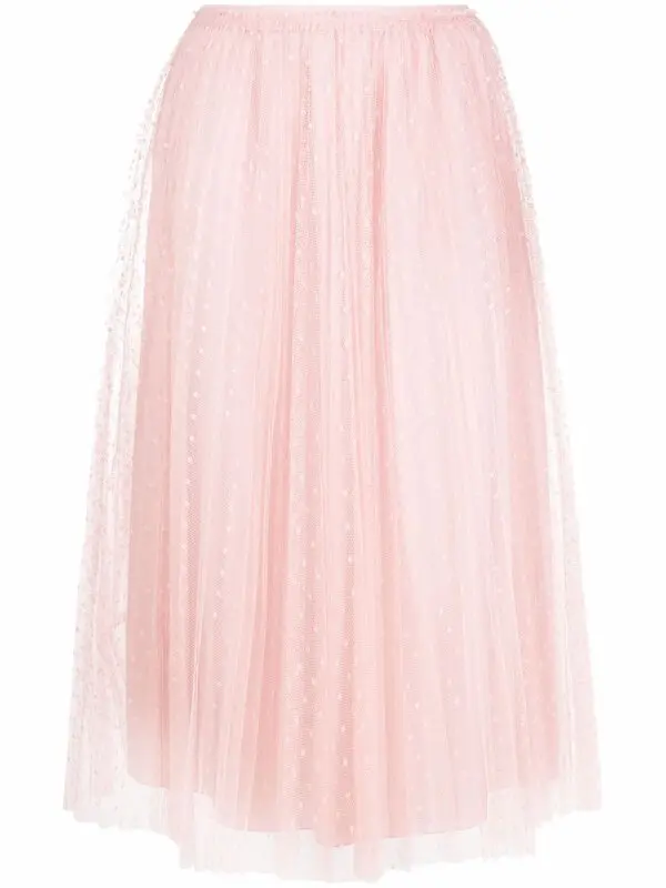 Red Valentino High-rise Flared Midi Skirt - Pink