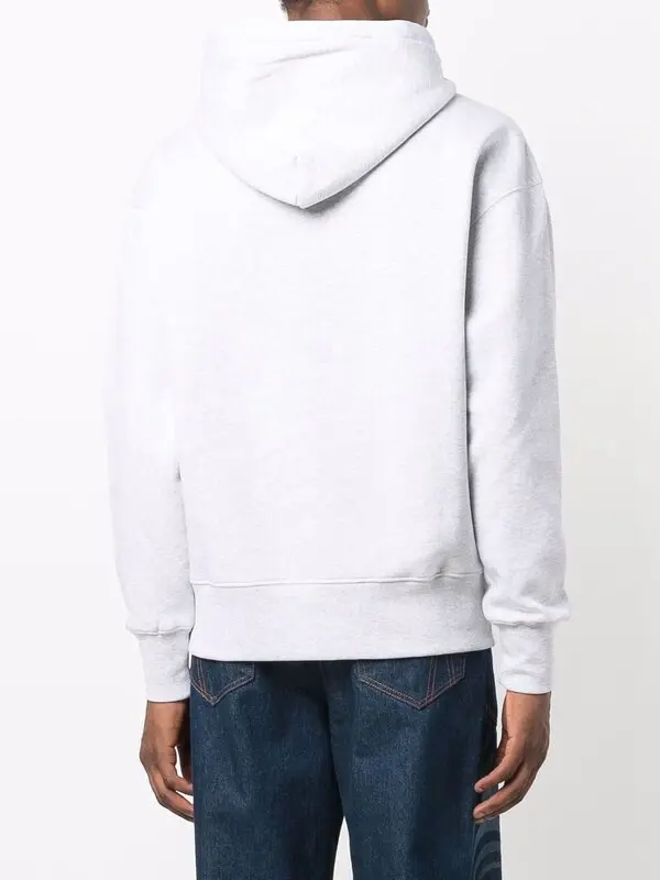 MSGM Logo-print Cotton Hoodie - Grey