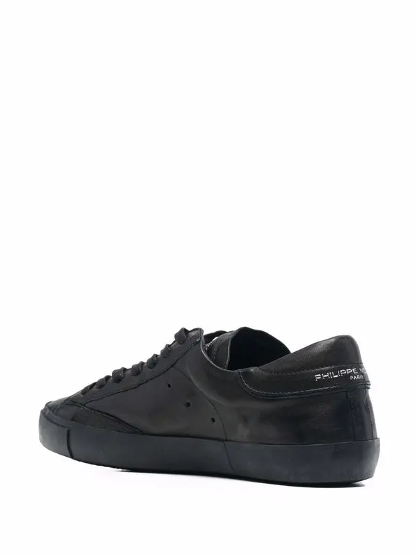 Philippe Model Prsx Low-top Leather Sneakers - Black
