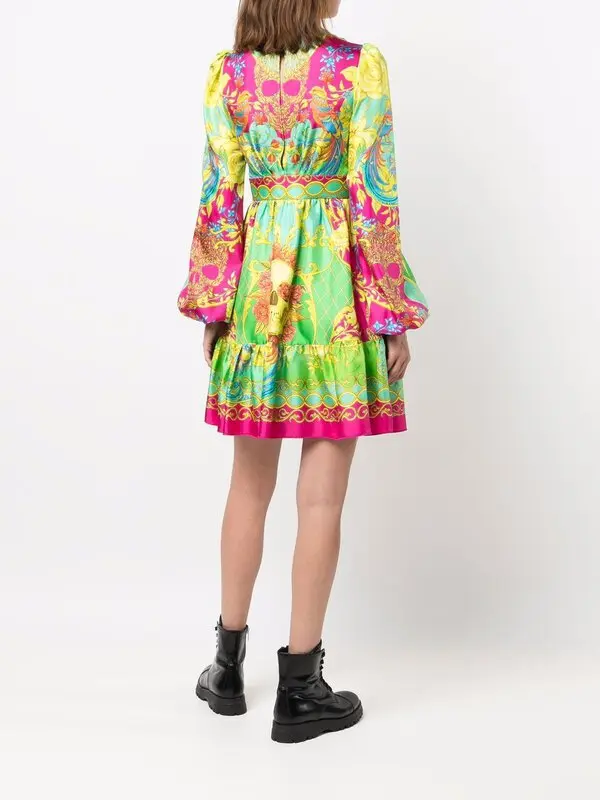 Philipp Plein Baroque Print Empire Dress