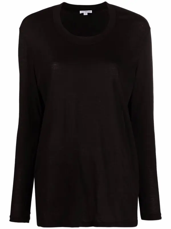 JAMES PERSE Long-sleeved Cotton Jersey T-shirt - Black