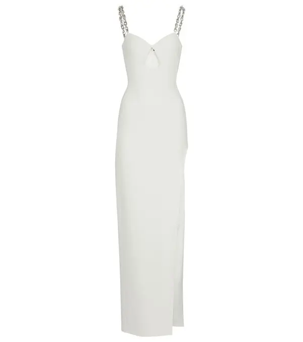 David Koma Embellished Midi Dress - White